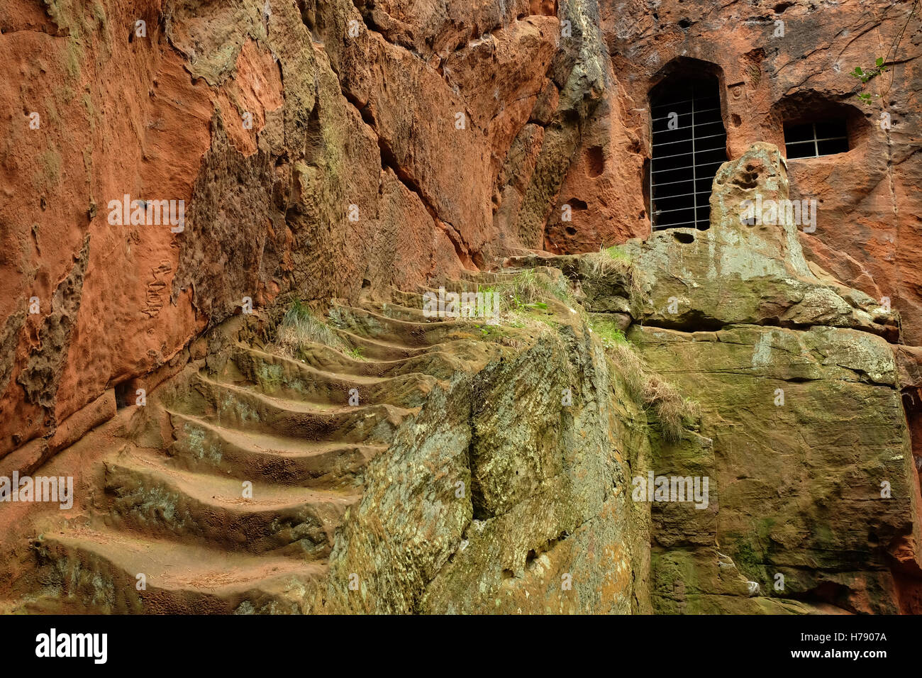 old cave house in Shropshire, England known as Kynaston's Cave Stock ...