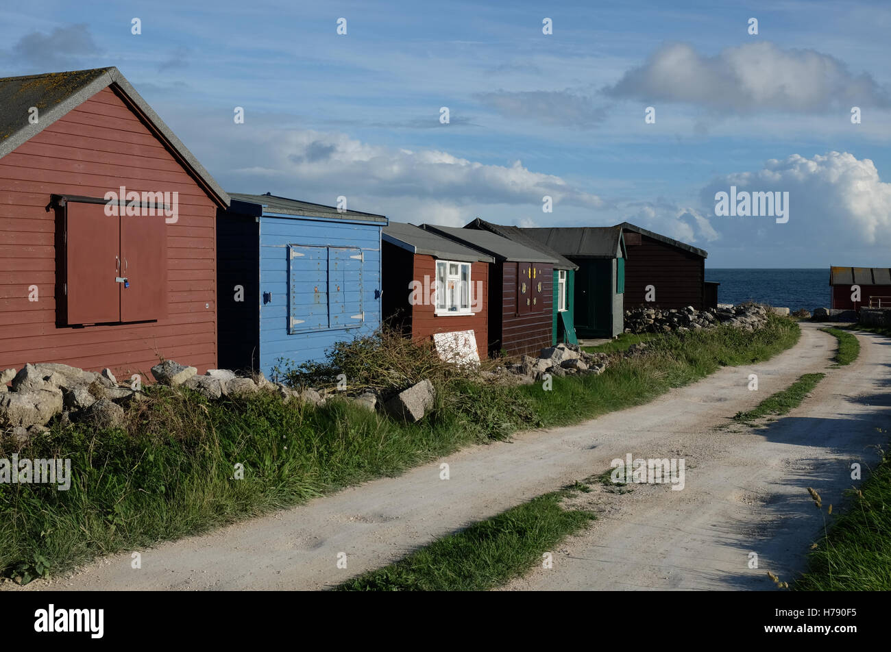 Portland bill beach huts hi-res stock photography and images - Alamy