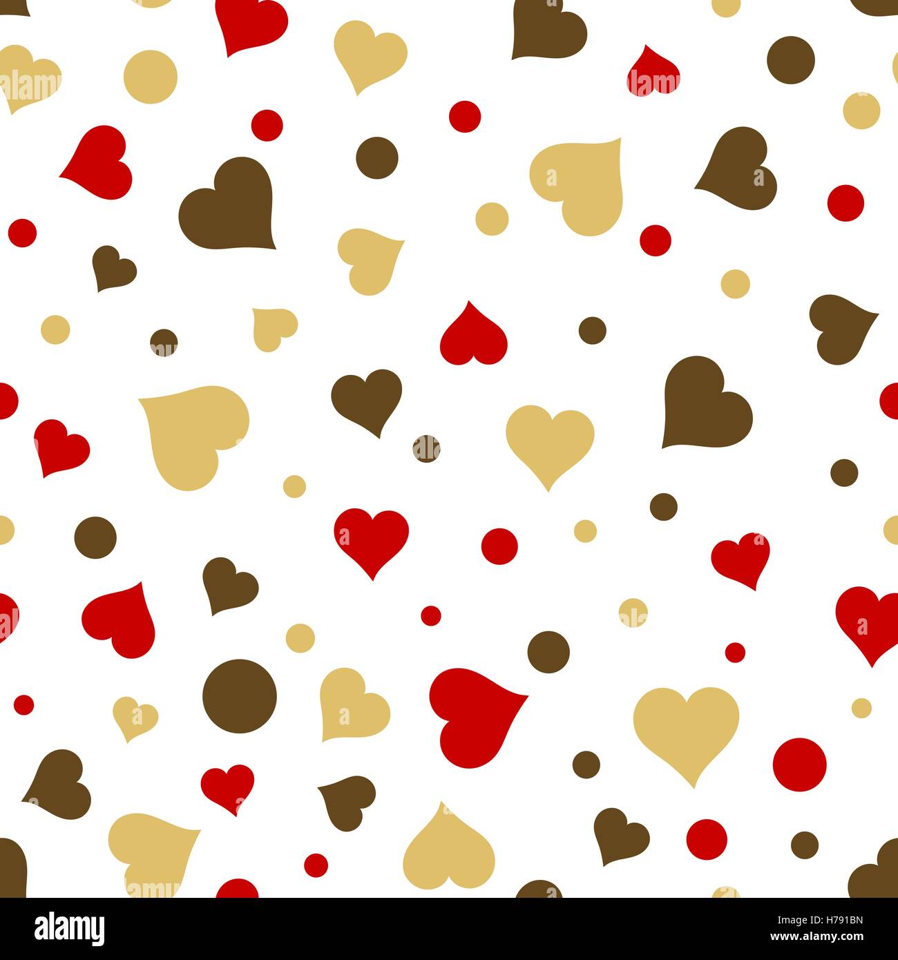 Seamless vintage love red and gold heart background in white. Great for ...