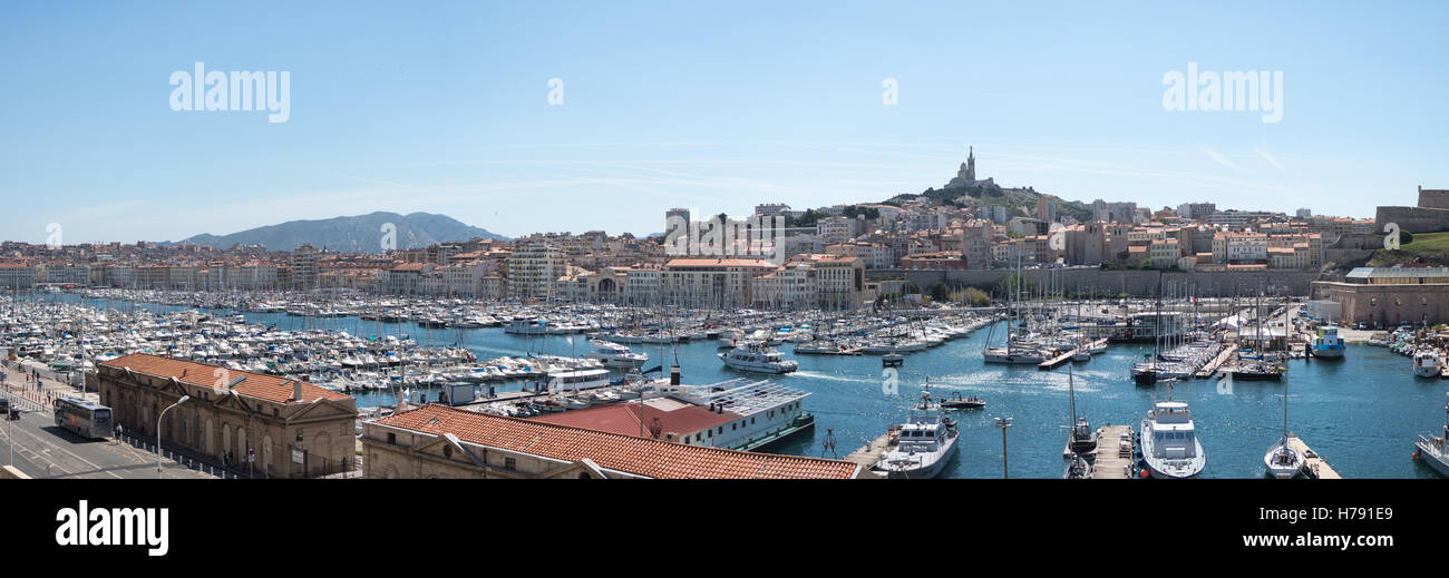 panoramic view of the Vieux Port in Marseille, France Stock Photo - Alamy