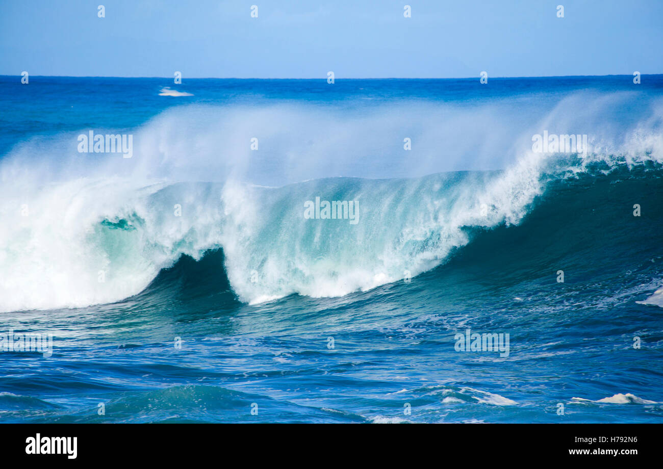 powerful ocean waves breaking natural water background Stock Photo - Alamy