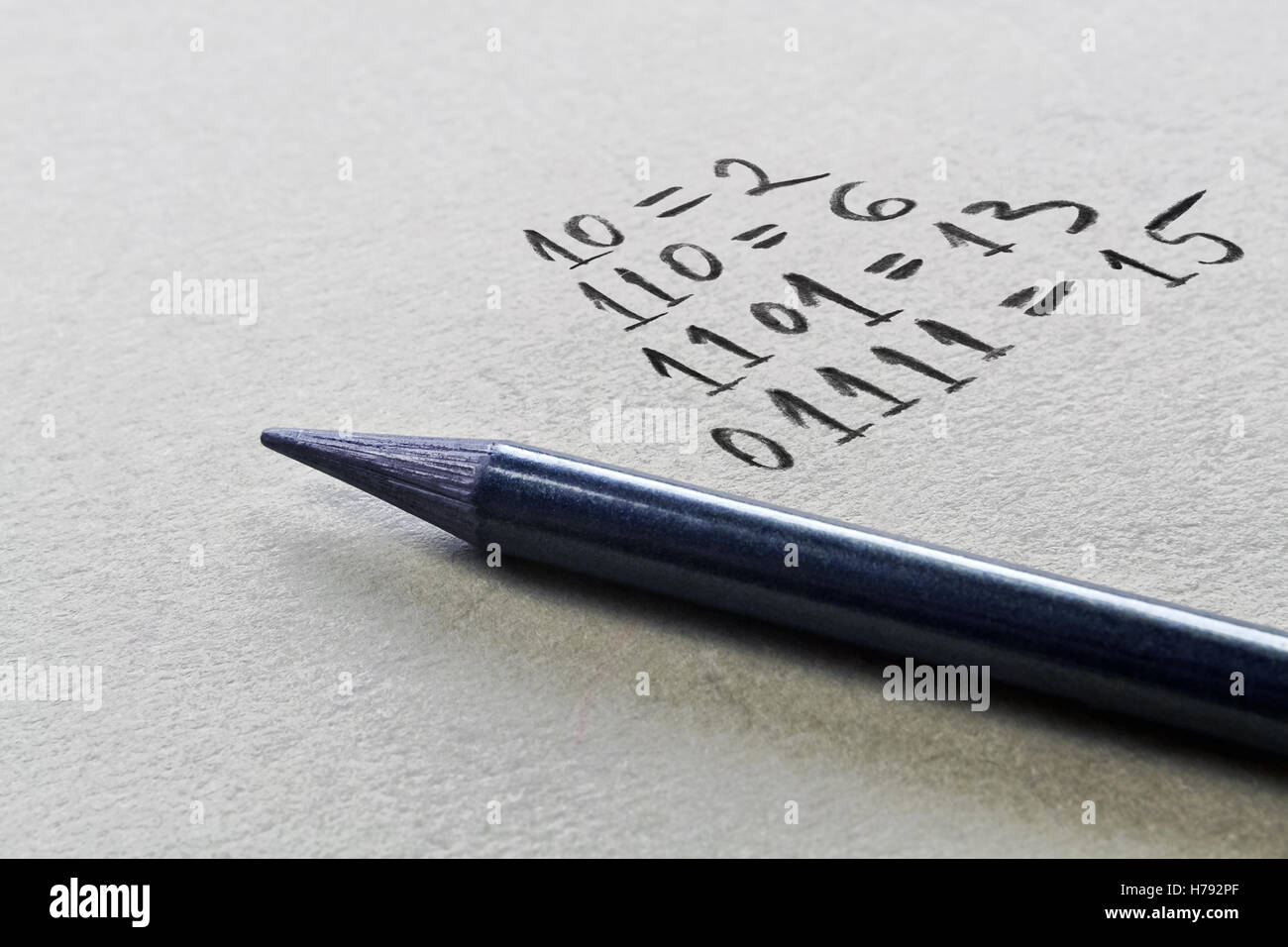 Simple example representing binary to decimal number conversion Stock ...