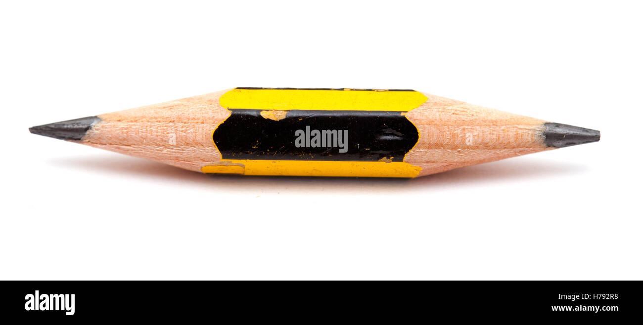 very short pencil sharpened on both ends isolated on white Stock Photo ...