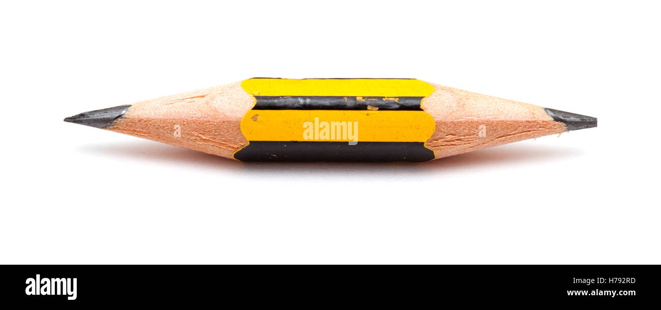 very short pencil sharpened on both ends isolated on white Stock Photo ...