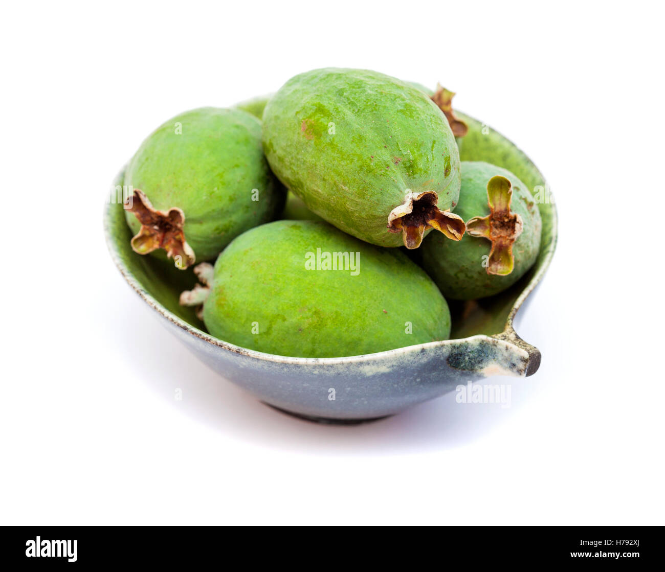 green feijoa fruit isolated on white background Stock Photo - Alamy