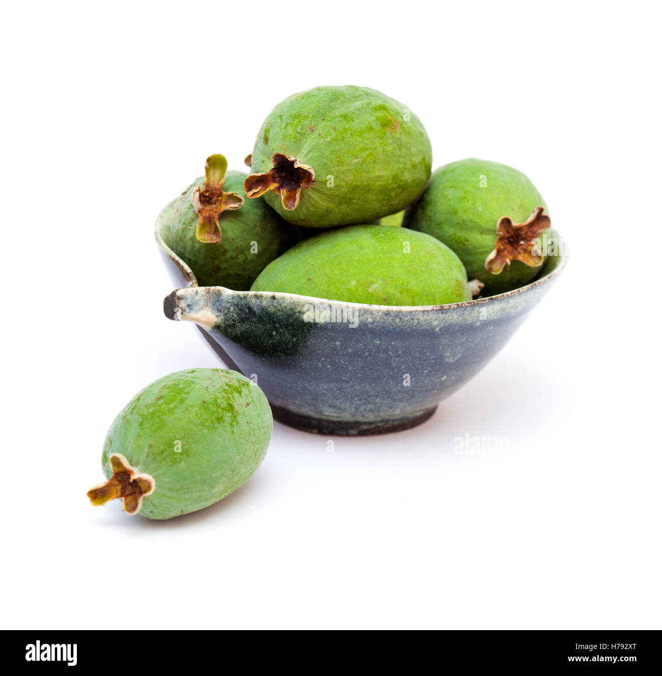 green feijoa fruit isolated on white background Stock Photo - Alamy