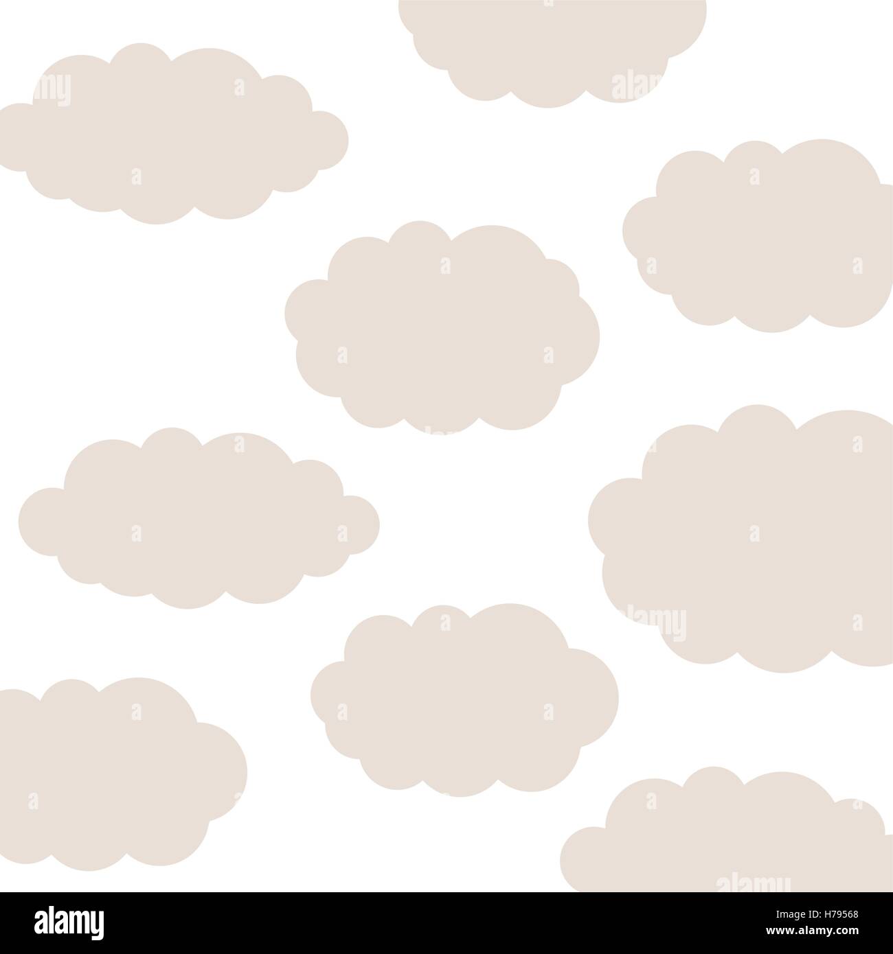brown clouds over white background design. vector illustration Stock ...