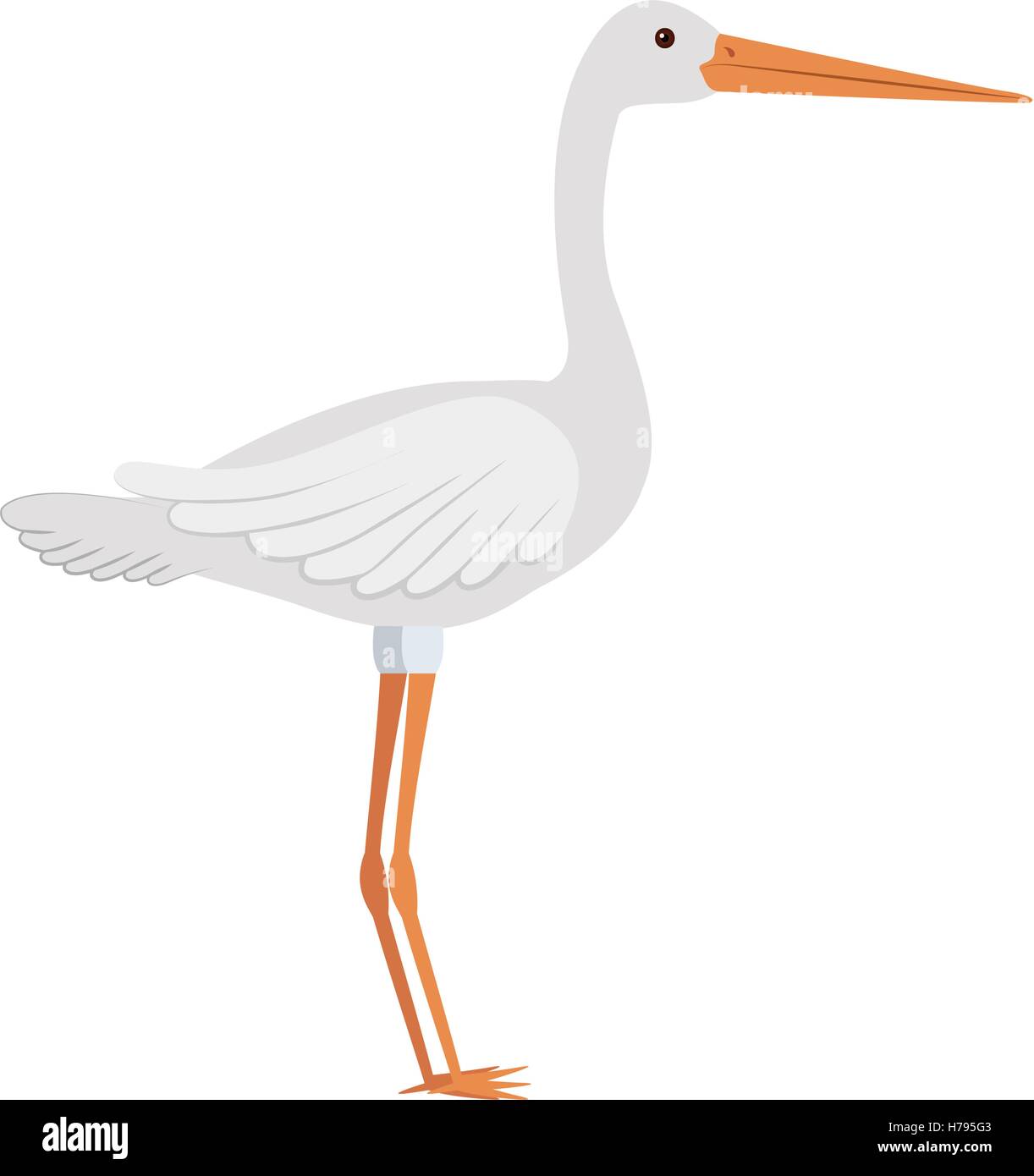 cartoon stork bird icon over white background. vector illustration ...