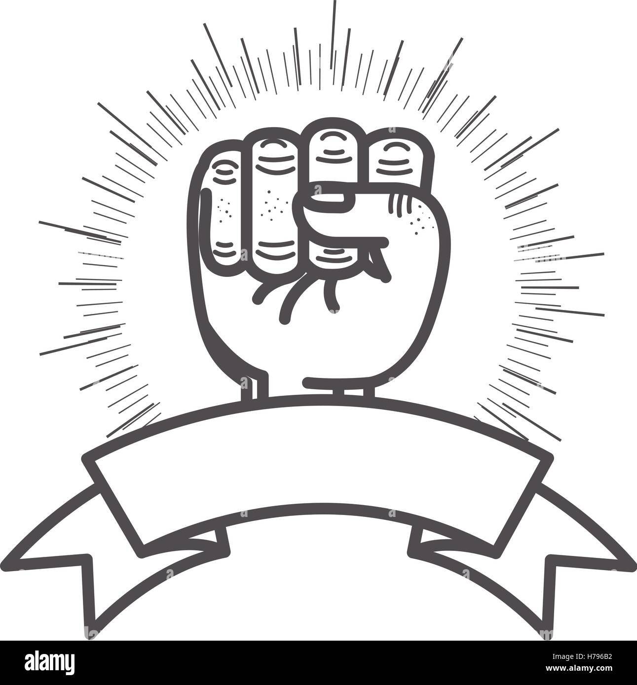 hand closed fist icon over white background. sport and exercise design ...