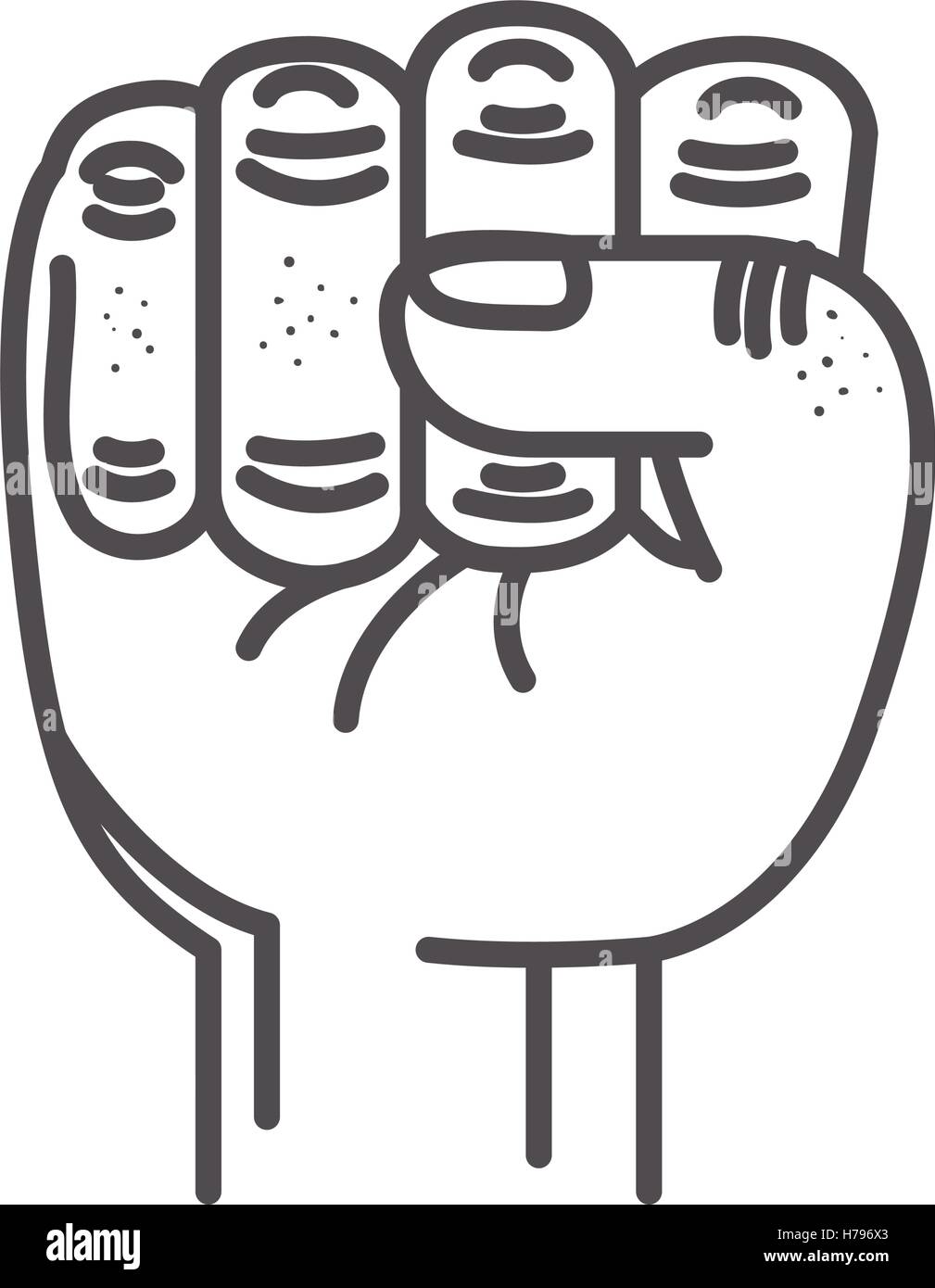 hand closed fist icon over white background. sport and exercise design ...