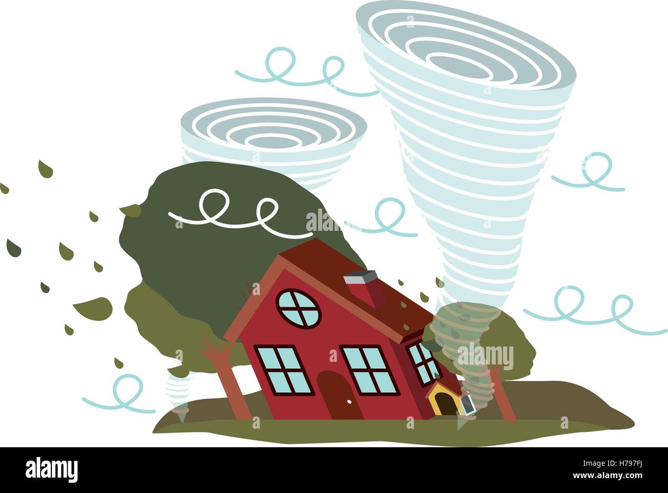 twister emergency. natural disaster design over white background ...