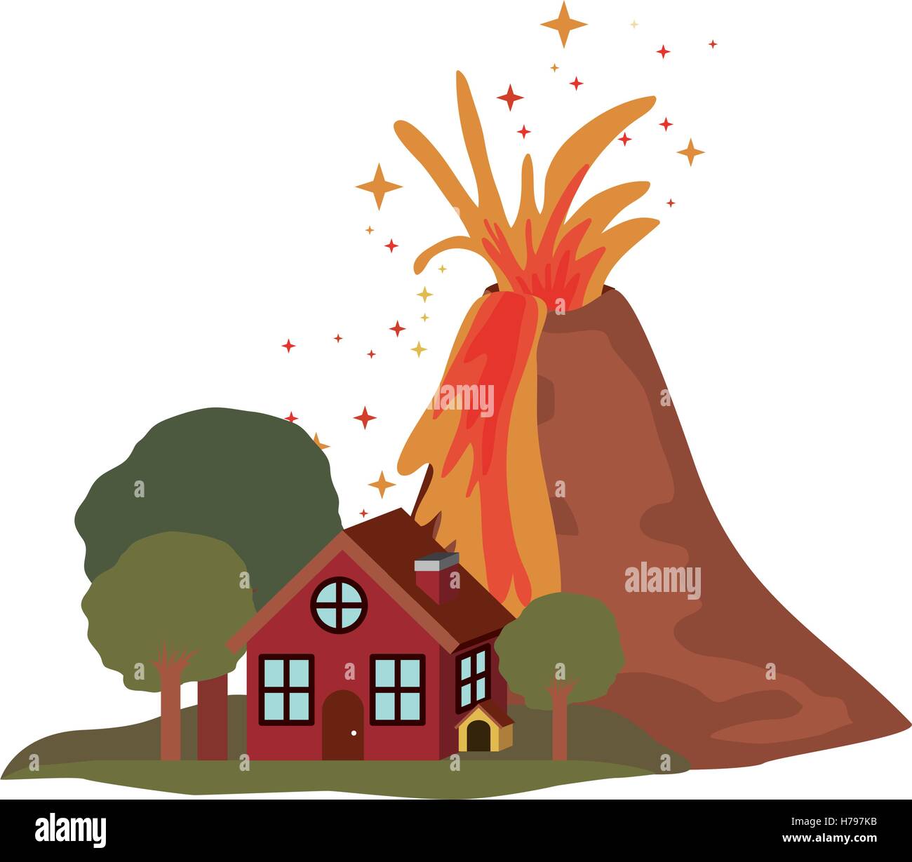 Volcanic Eruption Illustration Stock Photos & Volcanic Eruption ...