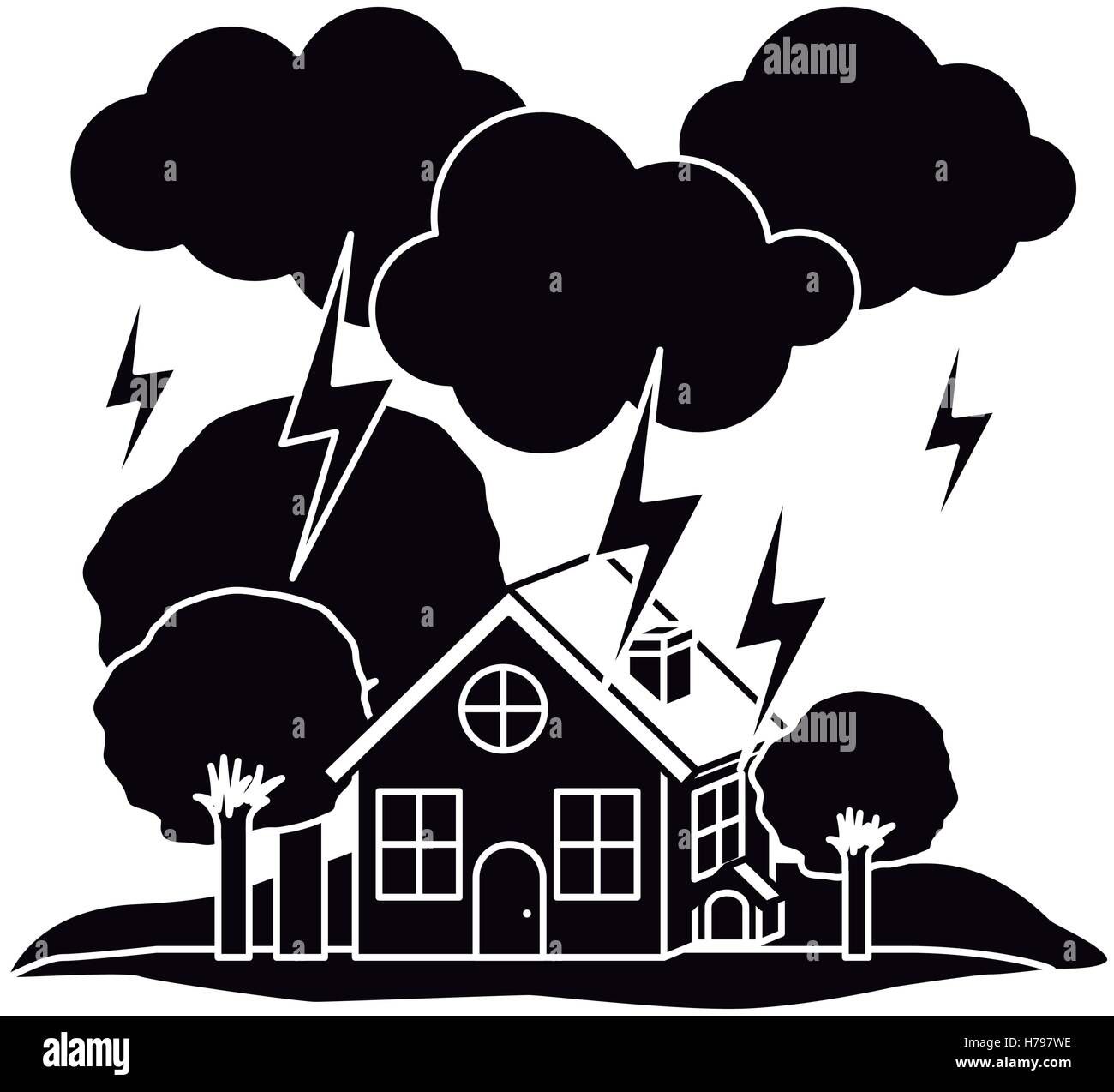 storm emergency. natural disaster design over white background. vector ...