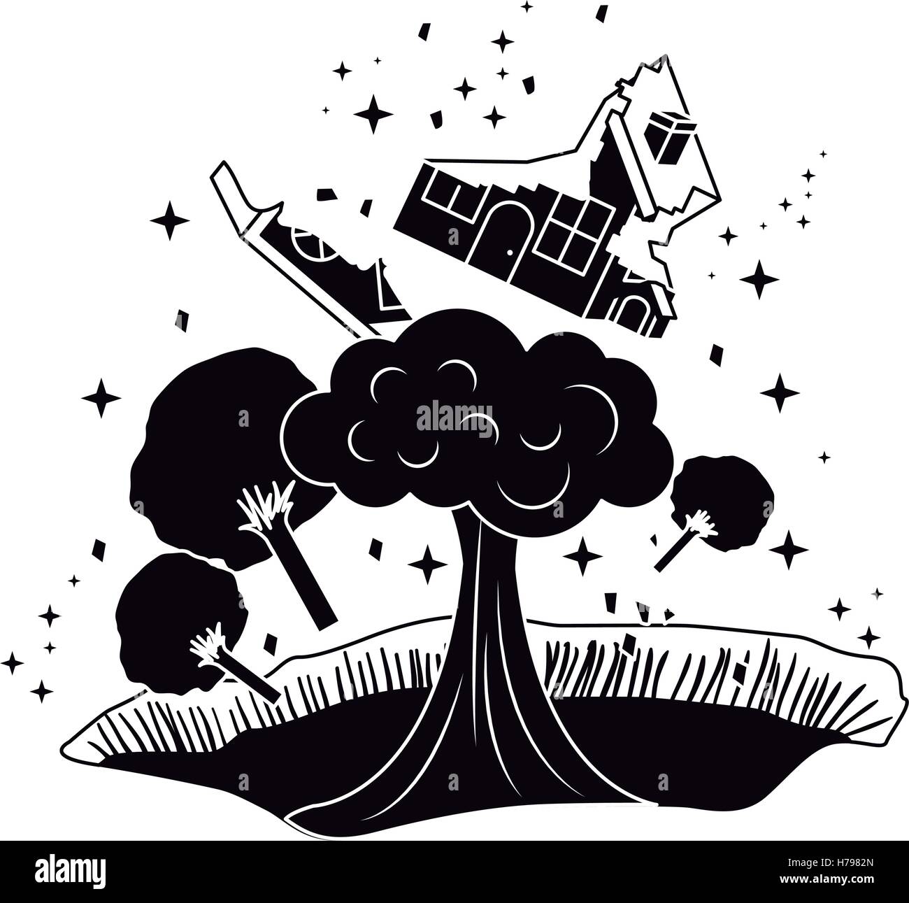 explosion emergency. natural disaster design over white background ...