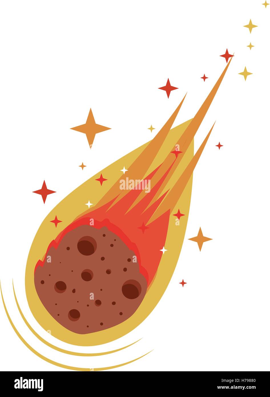 flame meteorite icon over white background. vector illustration Stock ...