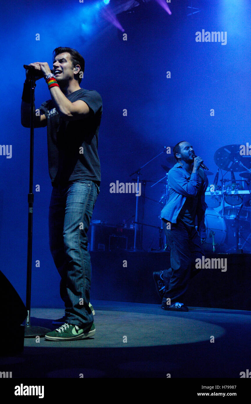 Nick Hexum, SA Martinez of 311 performs at the Santa Barbara Bowl on ...