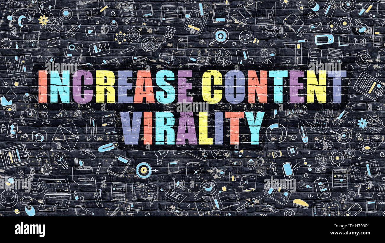 Increase Content Virality in Multicolor. Doodle Design Stock Photo - Alamy