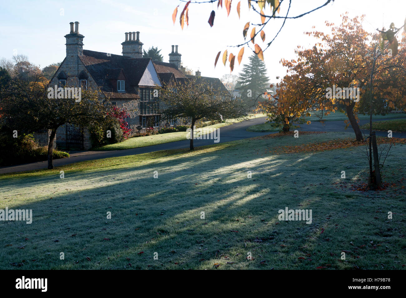 Tredington village, early morning in autumn, Warwickshire, England, UK ...
