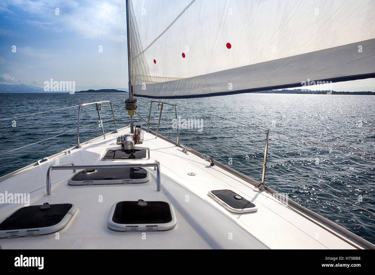 Front part of a sailboat Stock Photo - Alamy