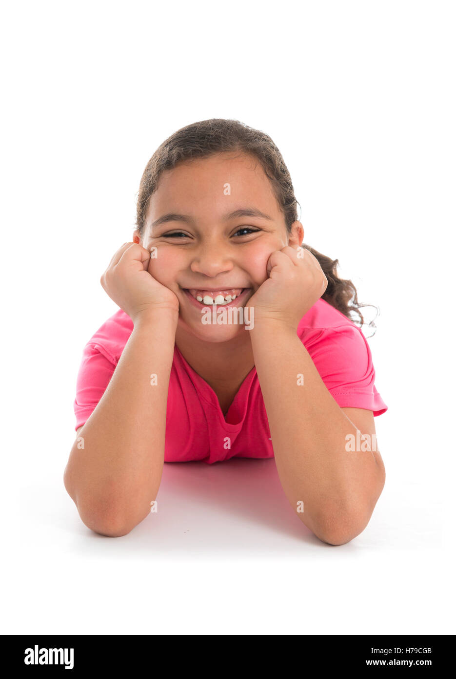 Beautiful Girl Smile Isolated on White Background Stock Photo - Alamy