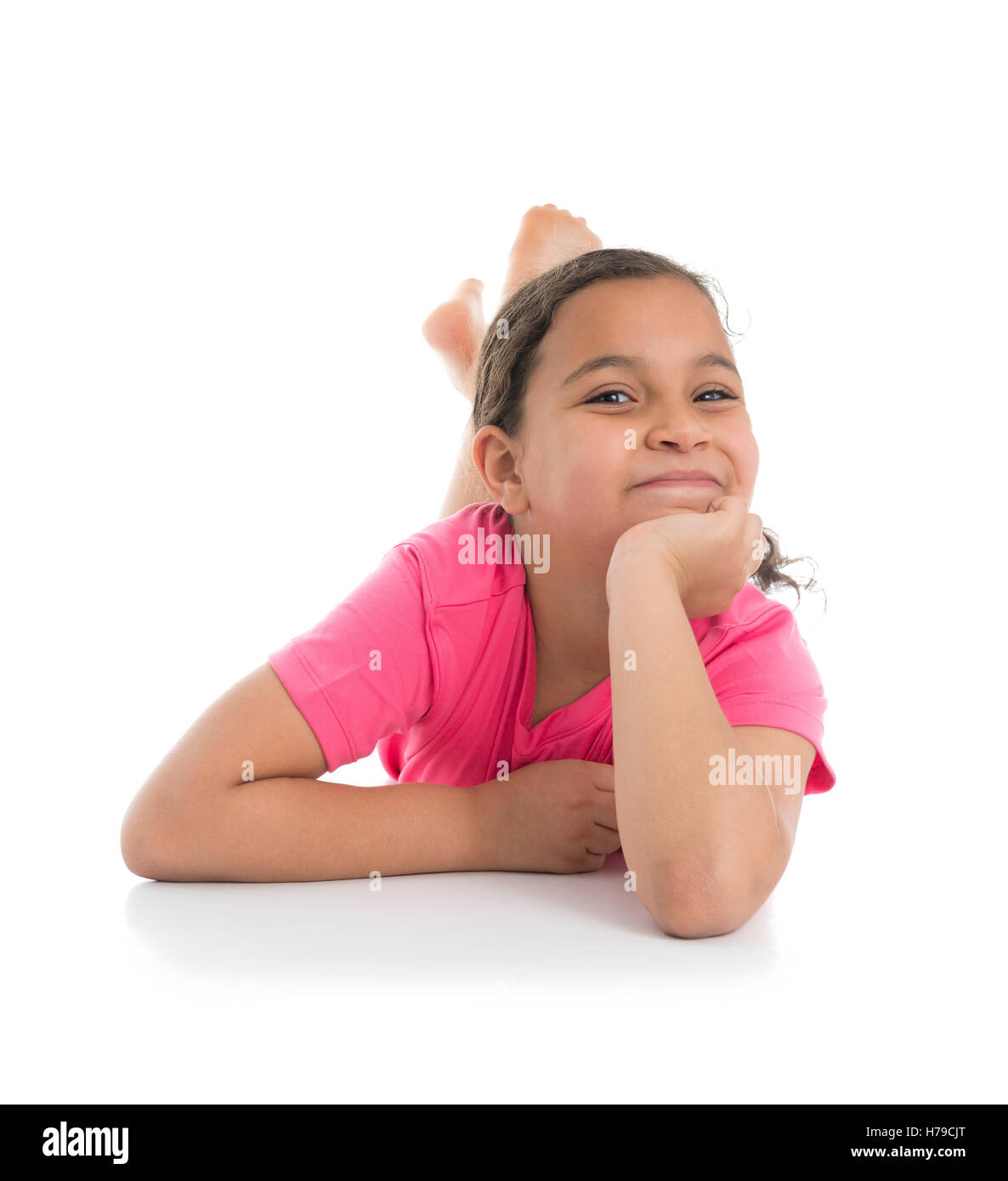 Beautiful Confident Girl Isolated on White Background Stock Photo - Alamy