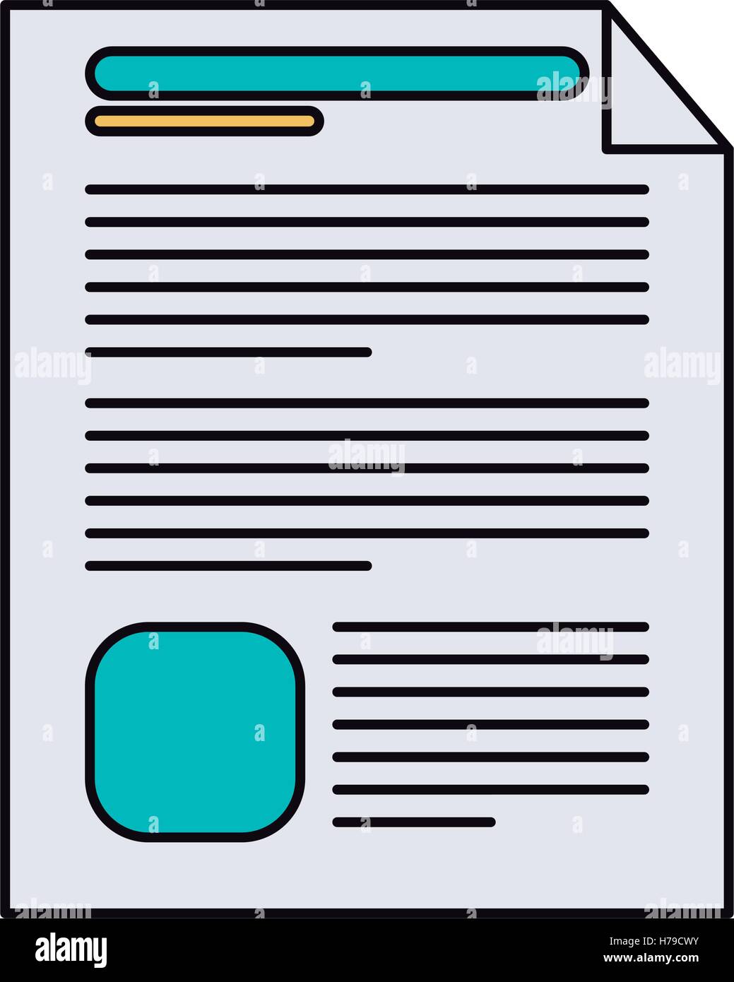paper page icon over white background. document sheet. vector ...