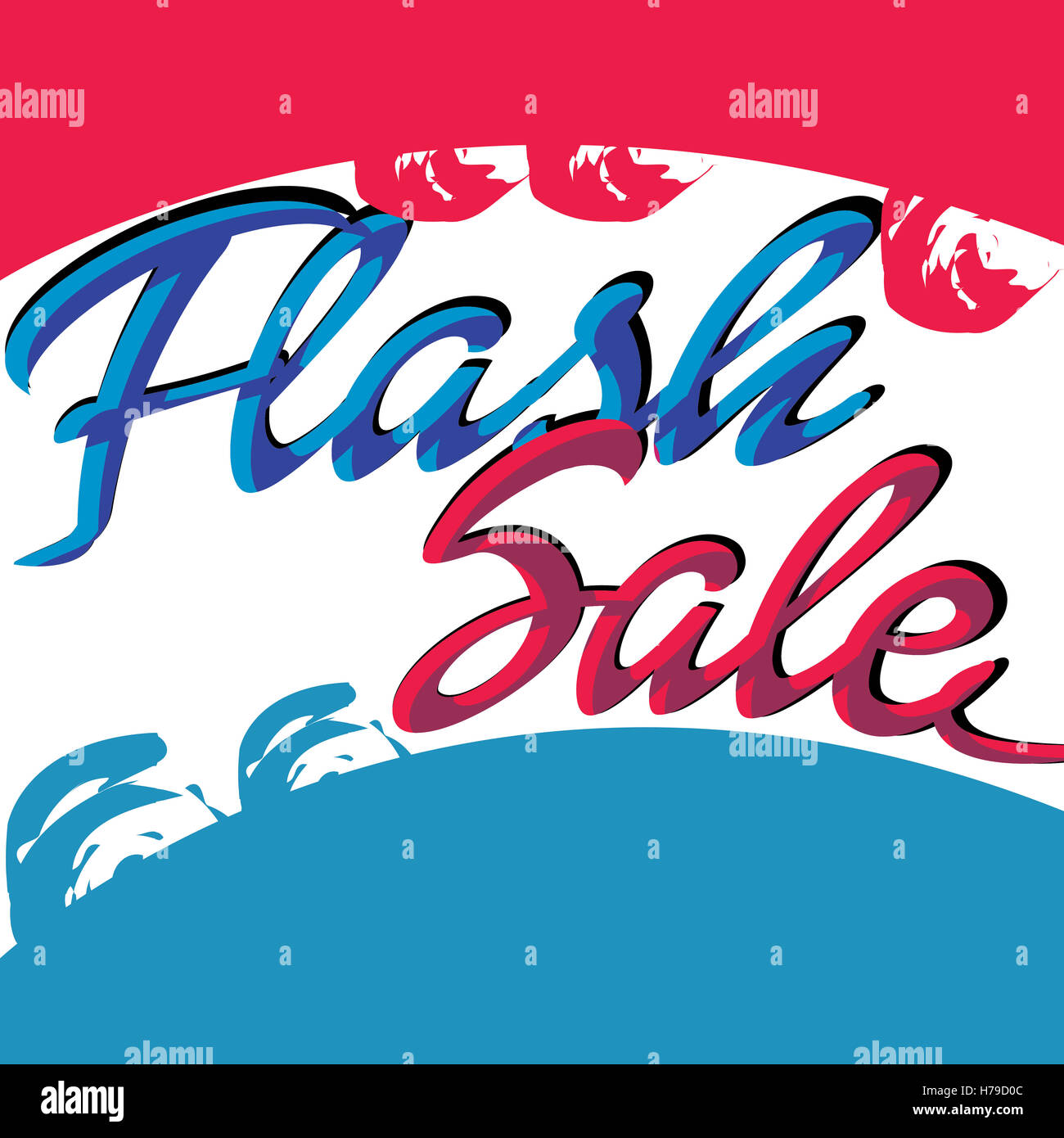 Creative typography for flash sale header banner Stock Photo - Alamy