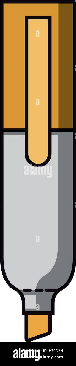 yellow highlighter marker icon over white background. vector ...