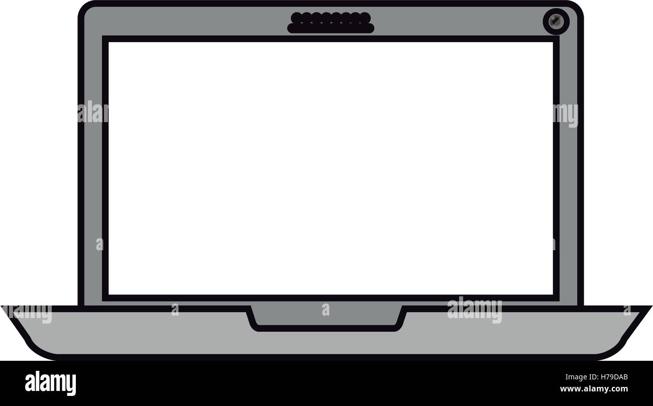 laptop computer device icon over white background. vector illustration ...