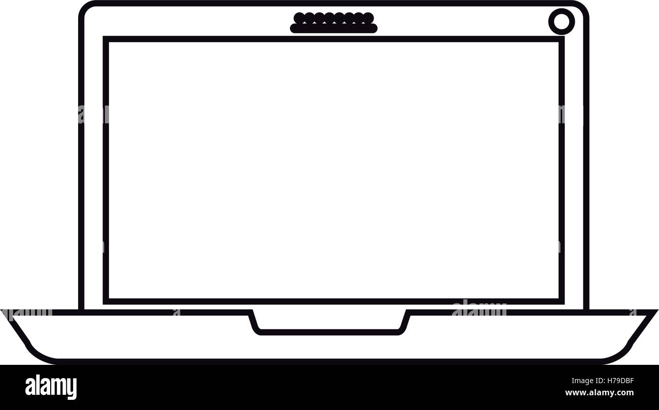 laptop computer device icon over white background. vector illustration ...