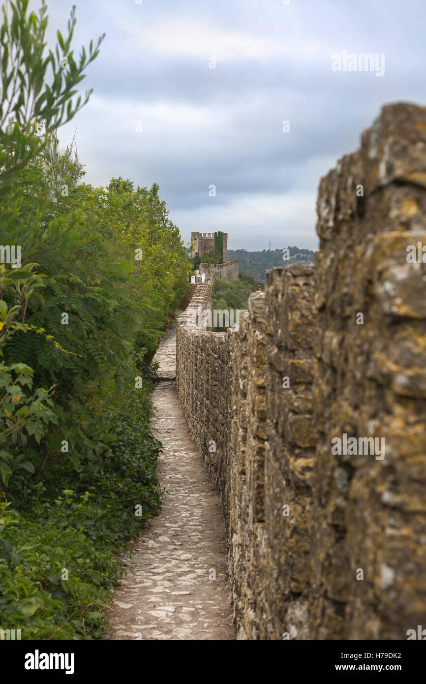 Medieval Castle and Walls in Obidos Village in Portugal Stock Photo - Alamy