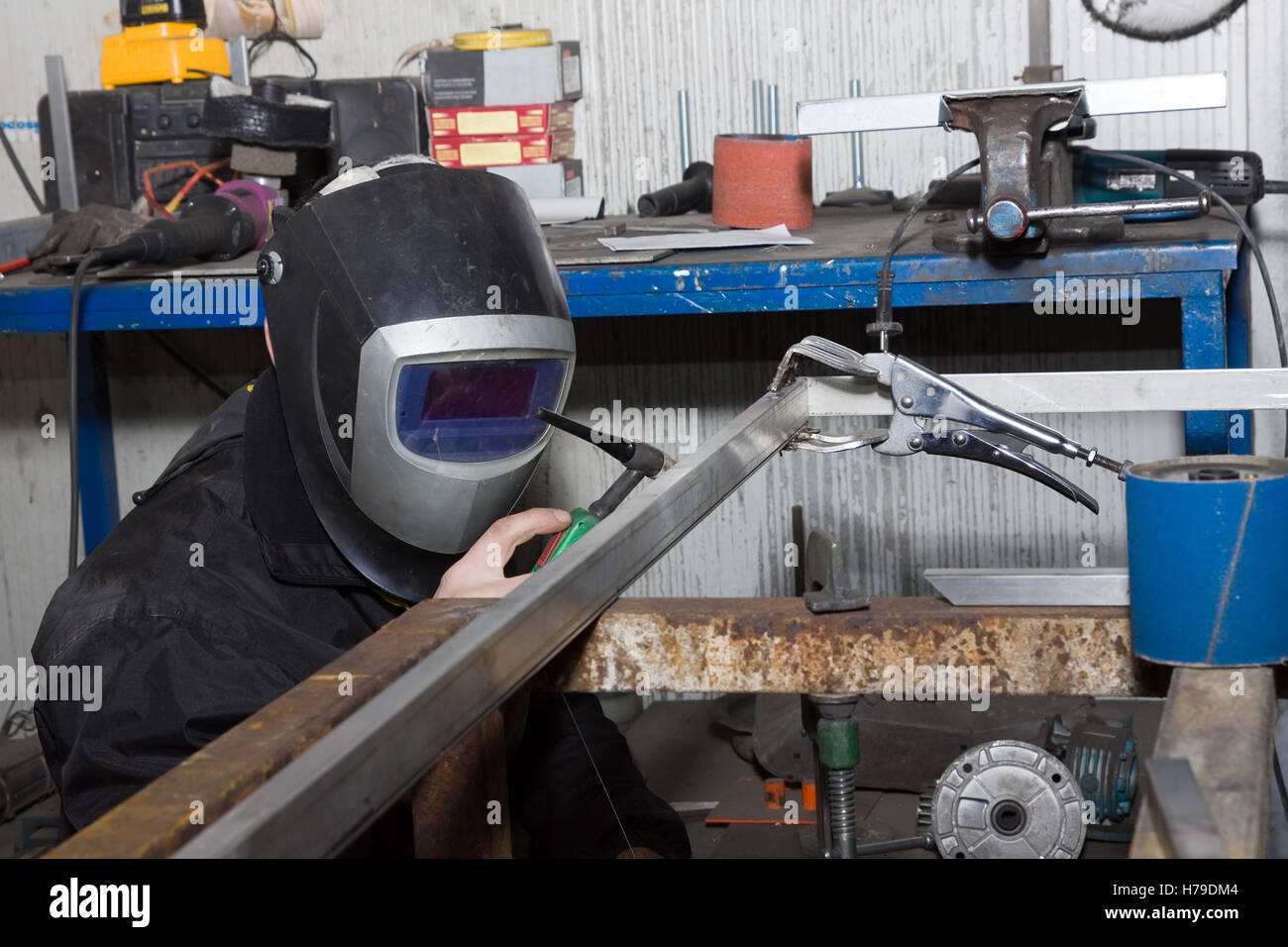 metalwoker at work in his workshop Stock Photo - Alamy