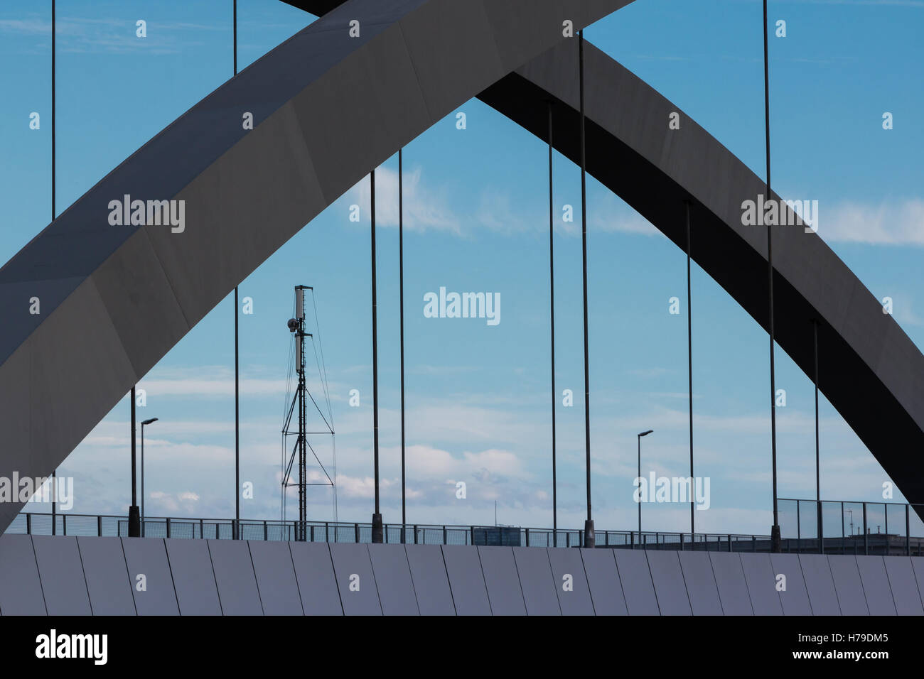 Modern City Bridge near Business Center Stock Photo - Alamy