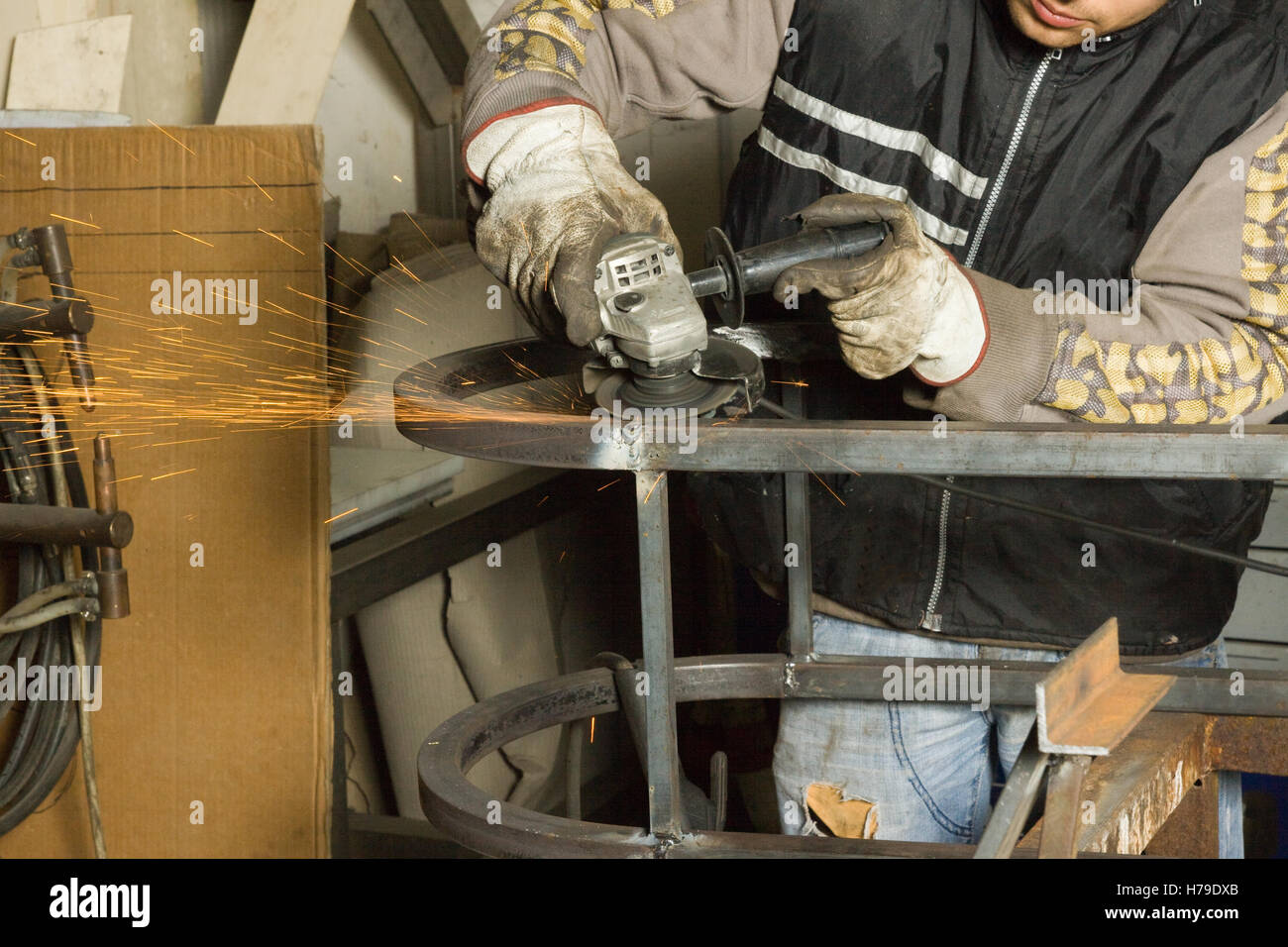 metalworker at work in his workshop Stock Photo - Alamy