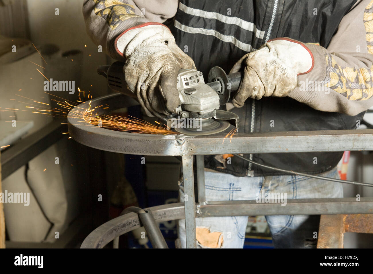 metalworker at work in his workshop Stock Photo - Alamy