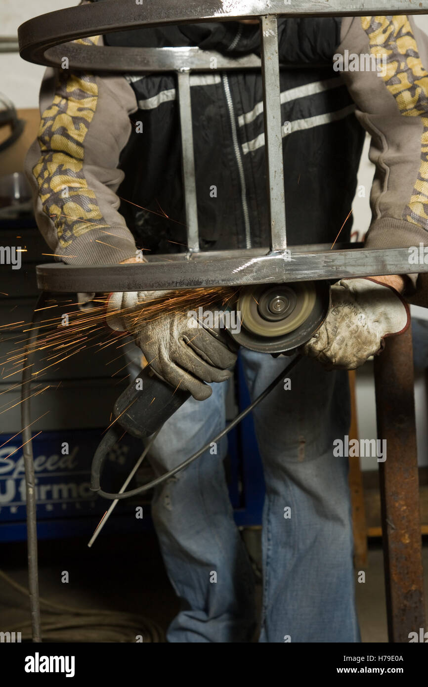 metalworker at work in his workshop Stock Photo - Alamy