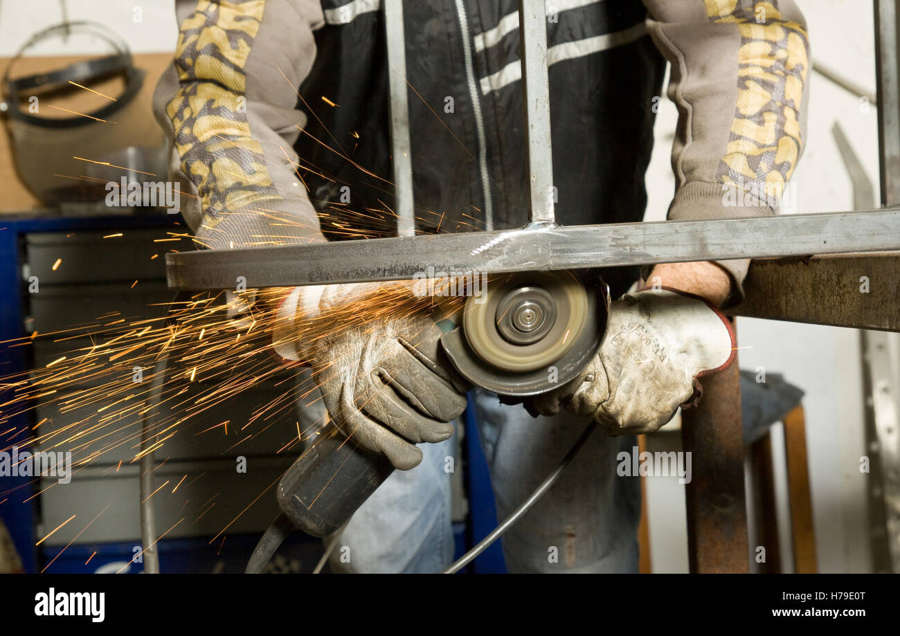metalworker at work in his workshop Stock Photo - Alamy
