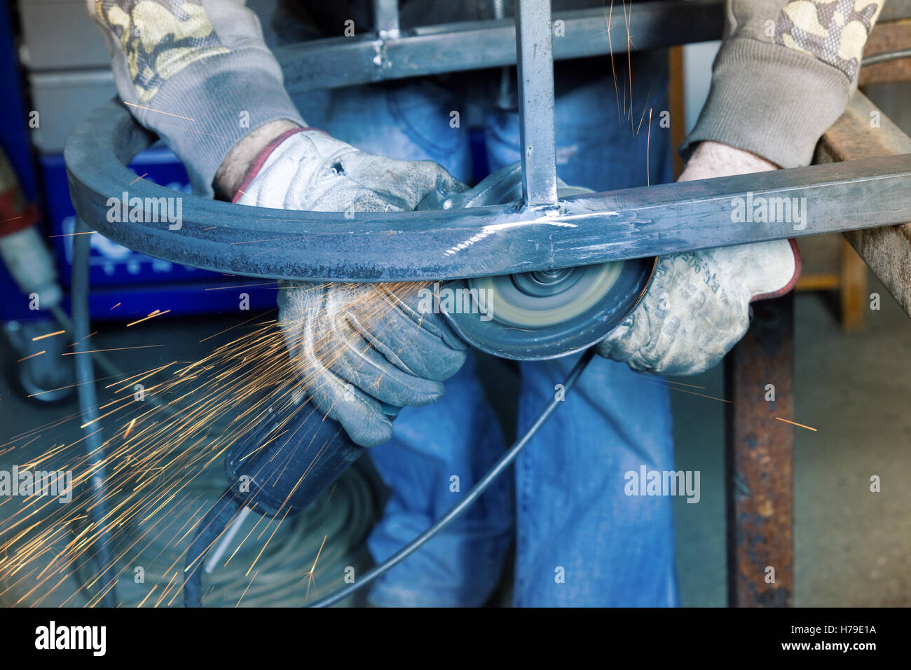 metalworker at work in his workshop Stock Photo - Alamy