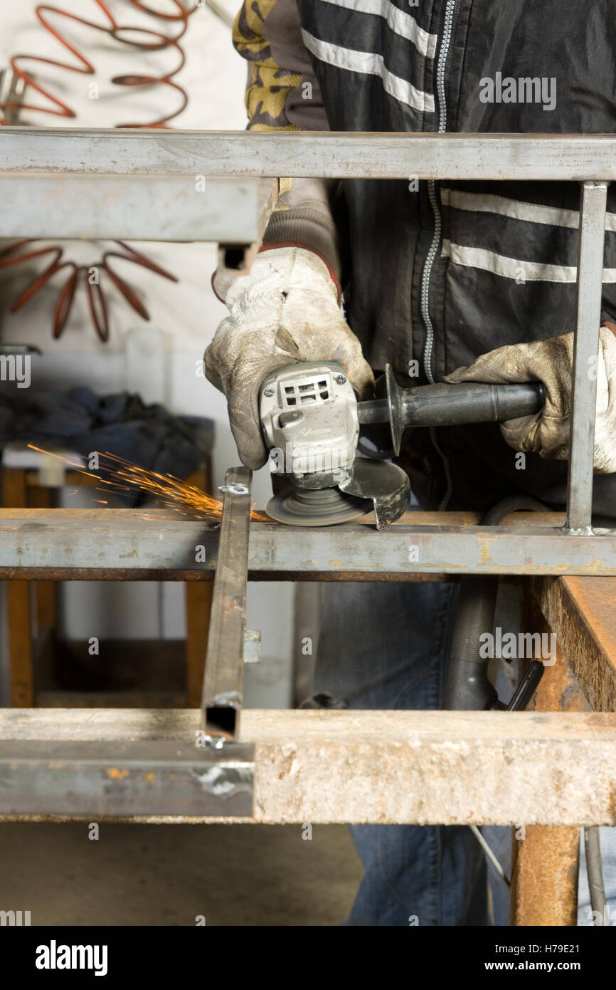 metalworker at work in his workshop Stock Photo - Alamy