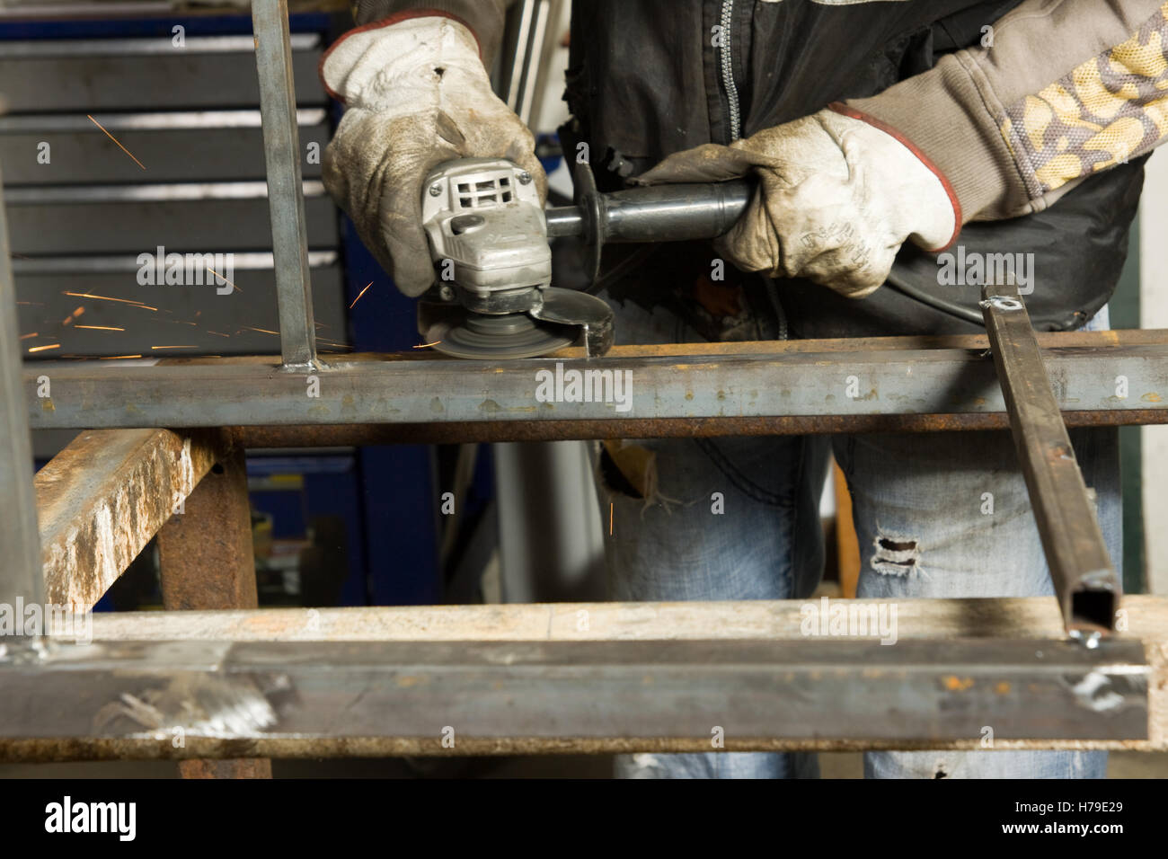metalworker at work in his workshop Stock Photo - Alamy
