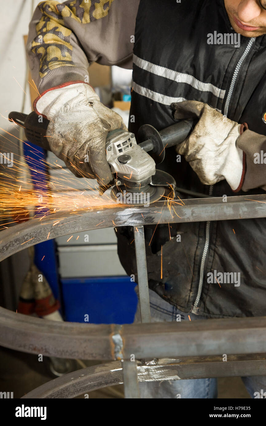 metalworker at work in his workshop Stock Photo - Alamy