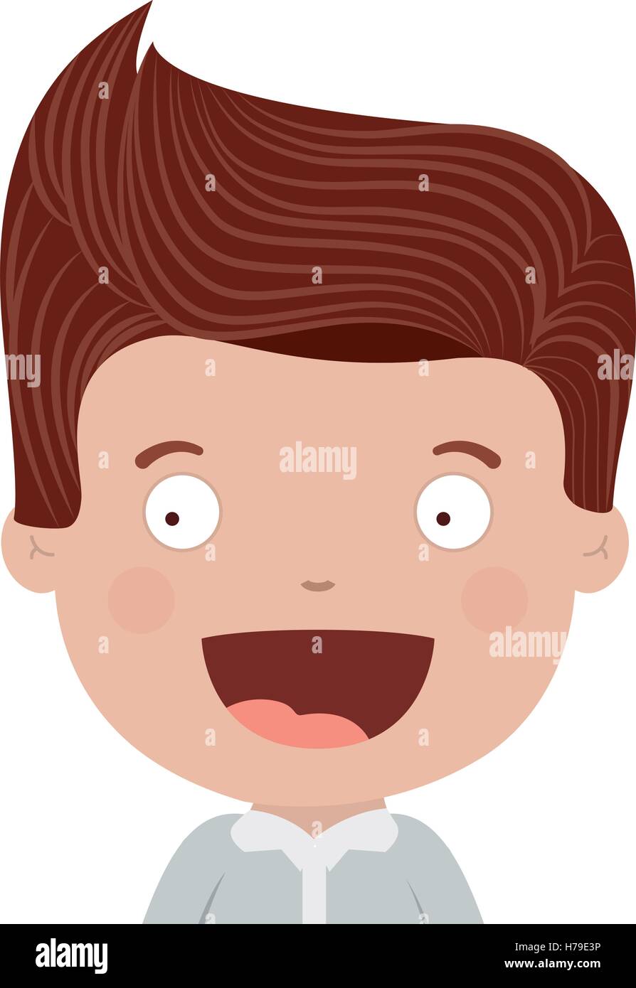 avatar male man cartoon smiling over white background. vector ...