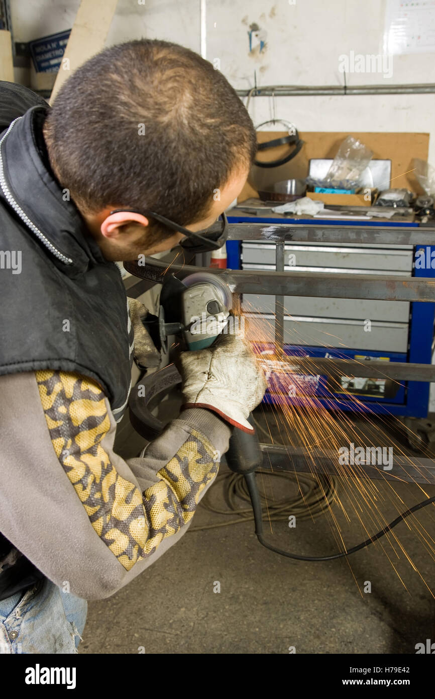 metalworker at work in his workshop Stock Photo - Alamy