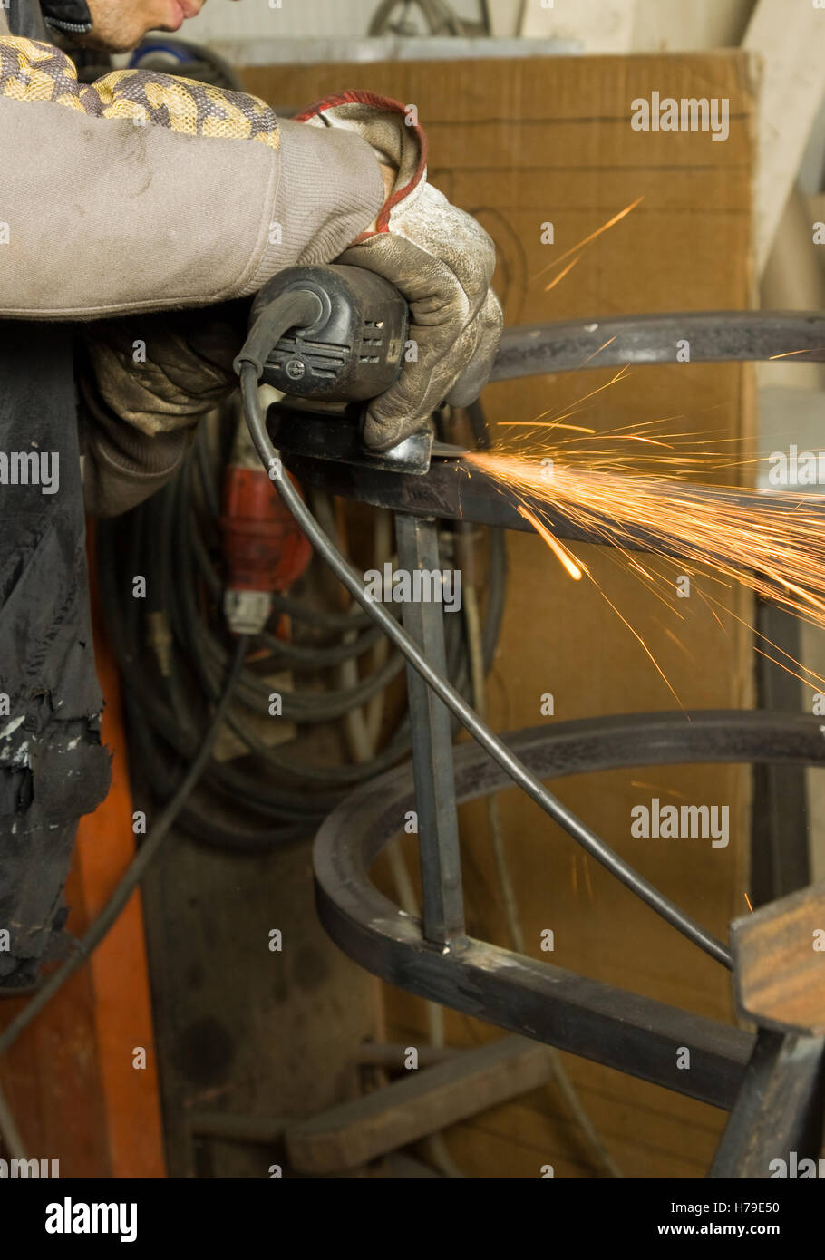 metalworker at work in his workshop Stock Photo - Alamy