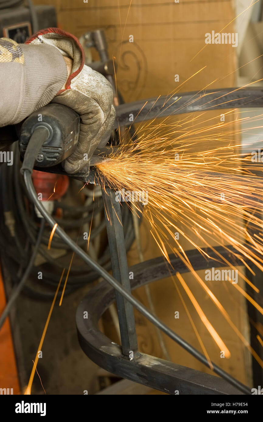 metalworker at work in his workshop Stock Photo - Alamy