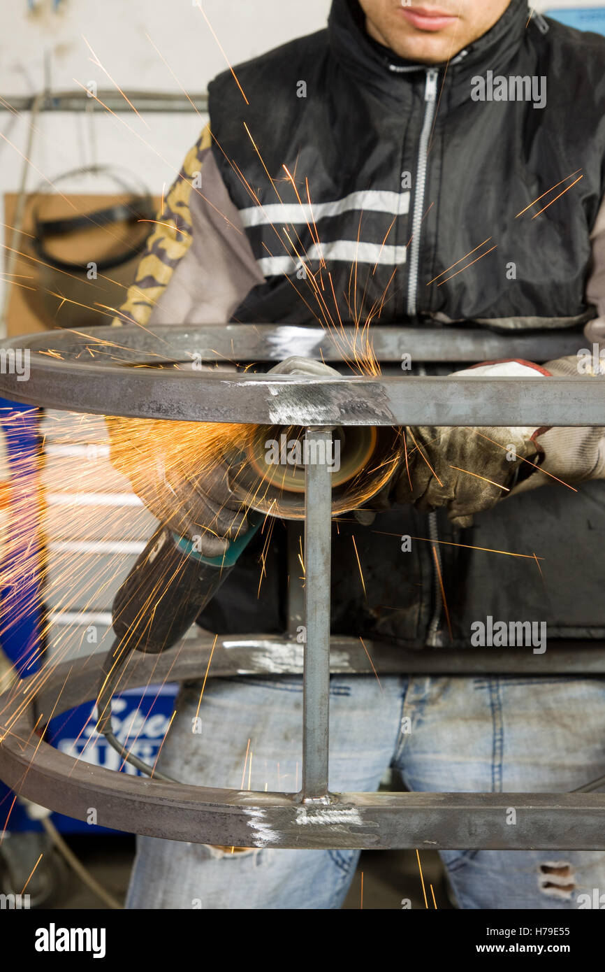 metalworker at work in his workshop Stock Photo - Alamy