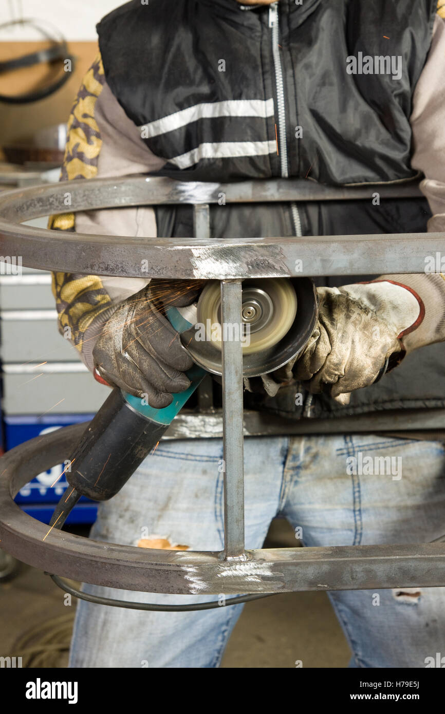 metalworker at work in his workshop Stock Photo - Alamy