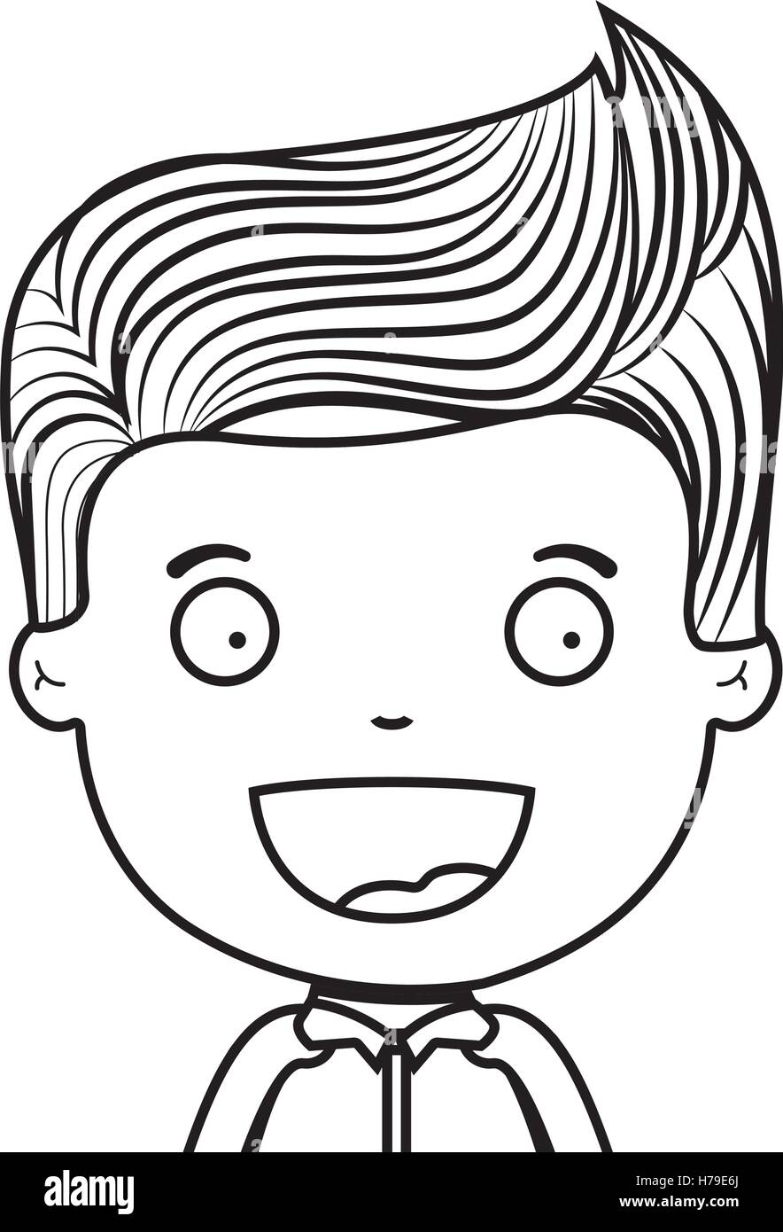 avatar male man cartoon smiling over white background. vector ...