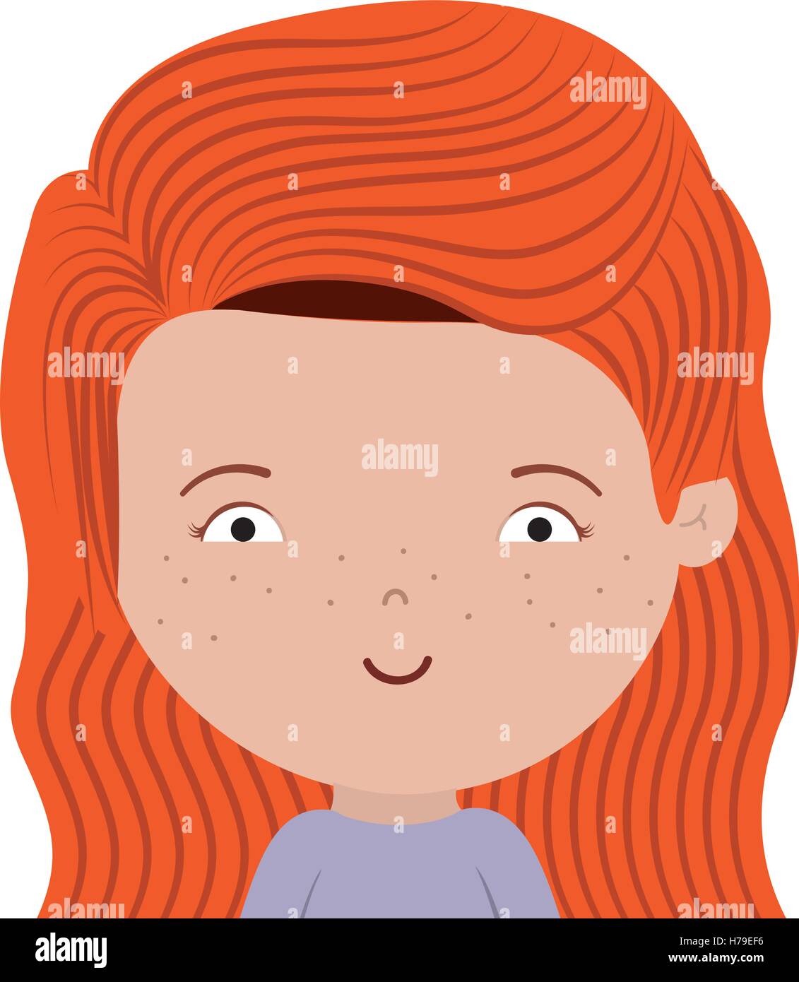 Avatar Female Woman Cartoon Smiling Over White Background Vector