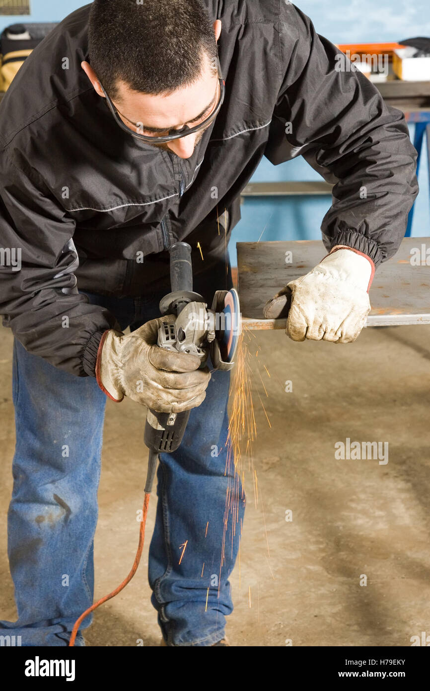metalworker at work in his workshop Stock Photo - Alamy
